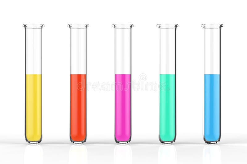 Test Tubes with Colourful Liquid Stock Illustration - Illustration of ...