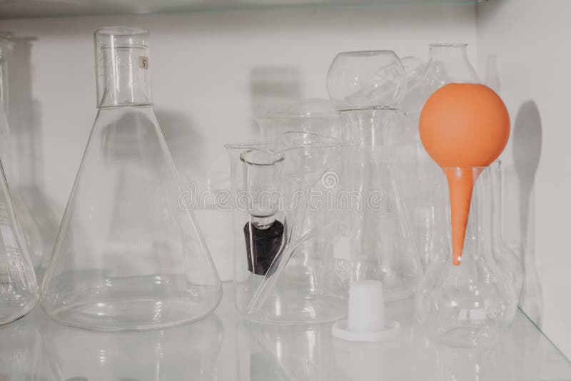 Test Tubes and Containers for Experiments in the Laboratory Stock Image ...