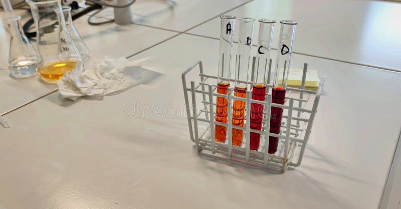 Test Tubes Containing Substance in a Laboratory Stock Illustration ...