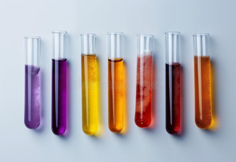 Test Tubes of Different Shapes and Sizes with Different Colored Liquid ...