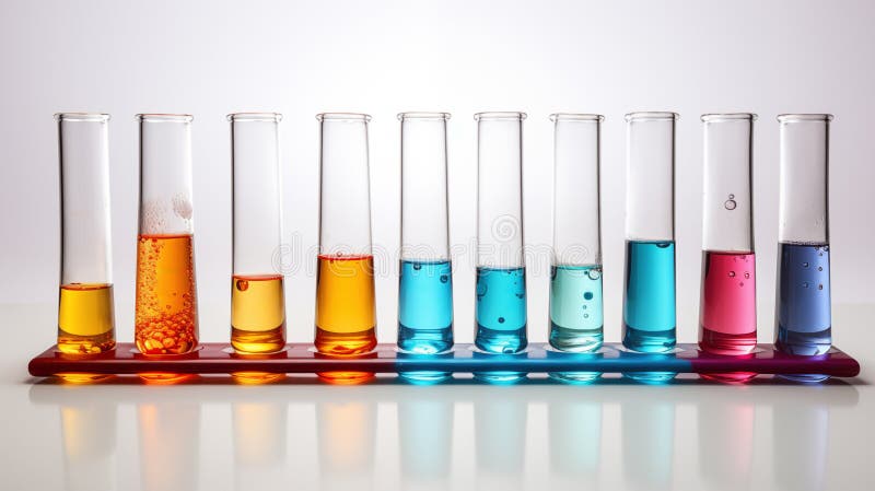 Test Tubes of Different Shapes and Sizes with Different Colored Liquid ...