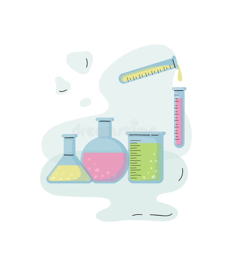 Test Tubes of Different Shapes and Sizes. Vector Illustration Stock ...