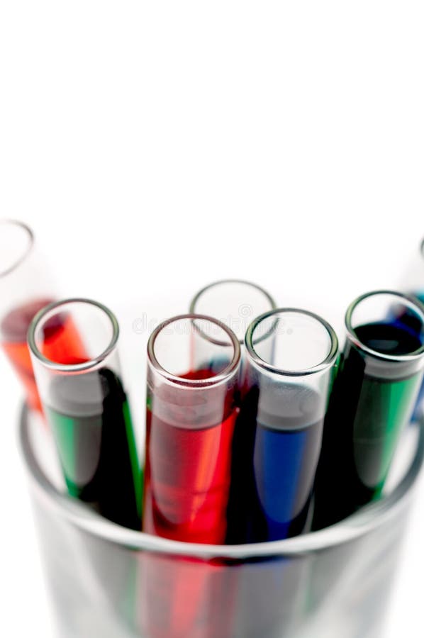 Test Tubes Filled with Different Color Stock Photo - Image of chemistry ...
