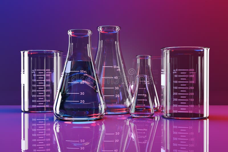 Test Tubes and Flasks in a Laboratory Environment, Cgi Render Imagetest ...