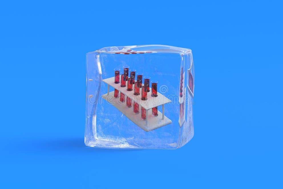 Test tubes in ice cube stock illustration. Illustration of laboratory ...