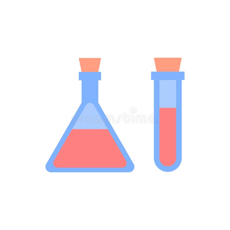 Test Tubes Icon. Vector Illustration in Flat Minimalist Style Stock ...