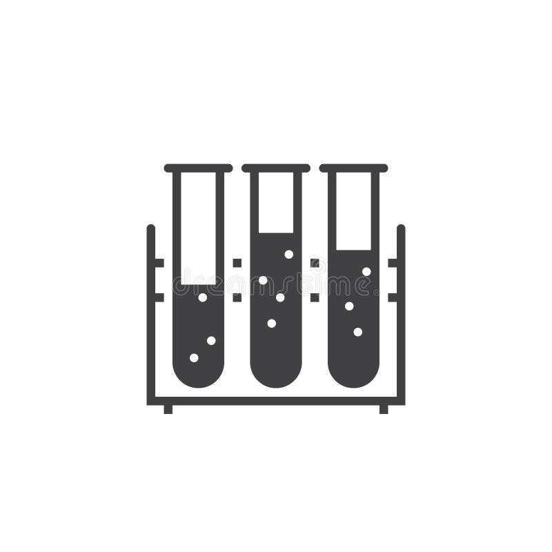 Test Tubes Icon Vector, Solid Logo, Pictogram Isolated on White, Pixel ...