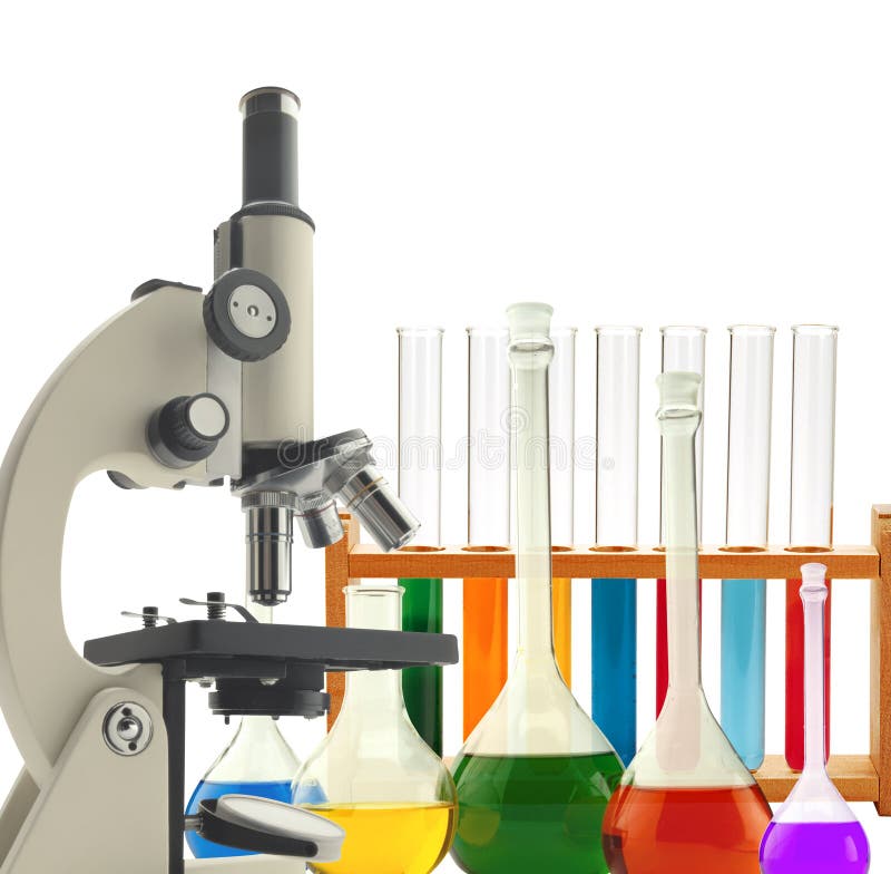 Chemistry Science, Laboratory Glassware Background Stock Image - Image ...