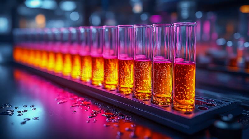 Test Tubes in the Lab Filled with Liquids Stock Image - Image of ...