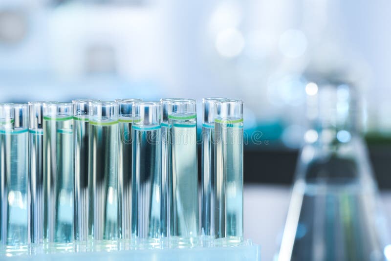 Test Tubes with Liquid Samples for Analysis in Laboratory Stock Image ...