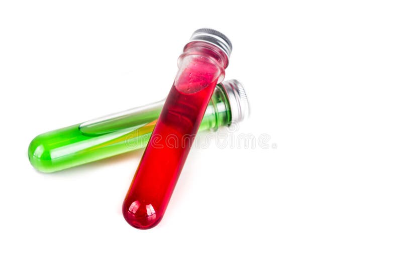 Test Tubes with Multi Color Chemicals Isolated in White Stock Photo ...