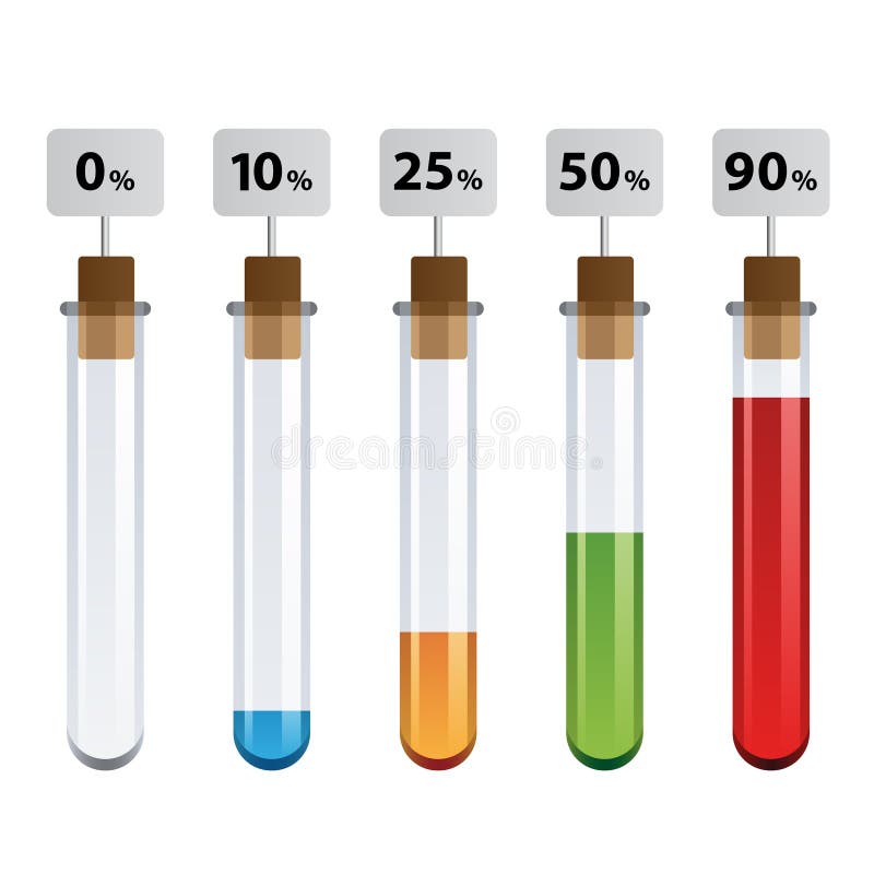 Test Tubes Percent Infographic Stock Vector - Illustration of discovery ...