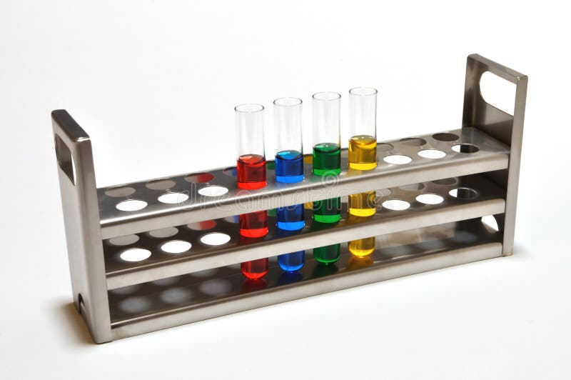 Test tubes in metal rack stock photo. Image of discovery - 15430028