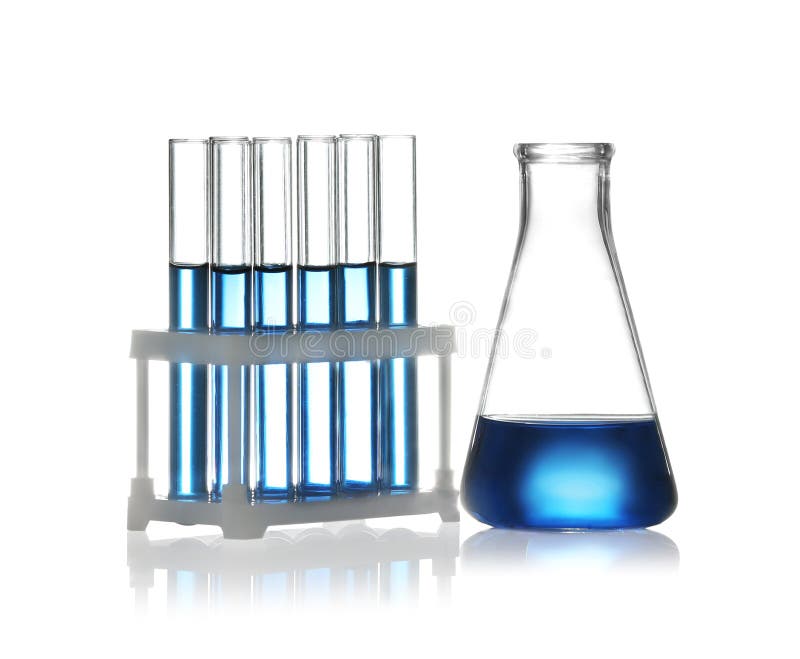 Samples in Lab Glassware Surrounded by Lab Equipment in Hospital ...