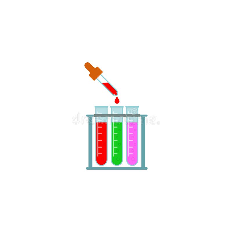 Test Tubes with Rack and Dropper. Isolated Vector Icon Stock Vector ...