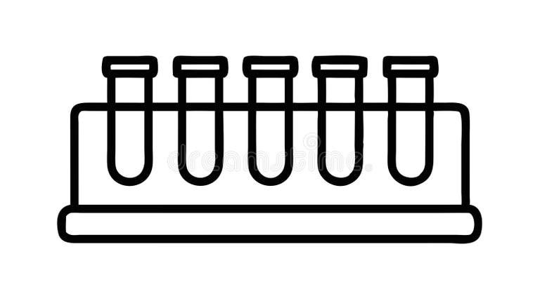 Test Tubes in Rack Icon for Laboratory Science Research and Experiments ...