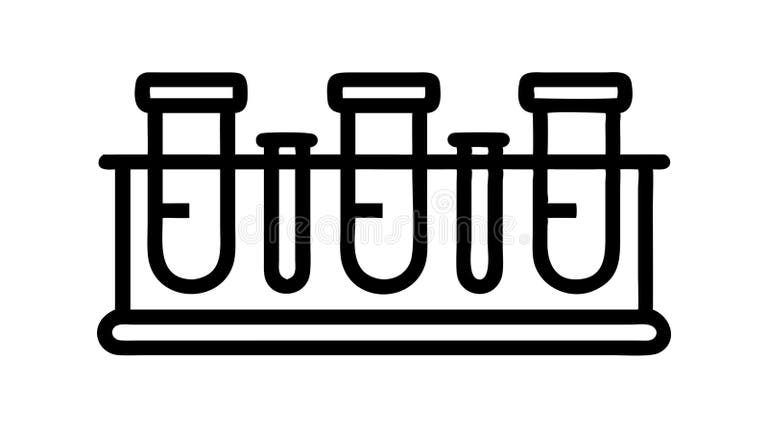 Test Tubes in Rack Icon Science Laboratory Experiment Vector Design ...