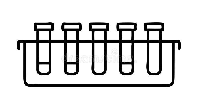 Test Tubes Rack Outline Laboratory Icon, Vector Design Generative AI ...