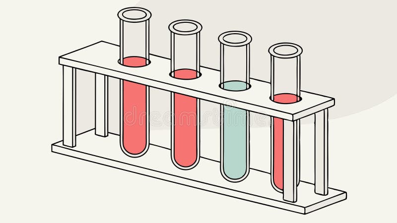 Test Tubes in a Rack Science, Vector Design Generative AI Stock Vector ...