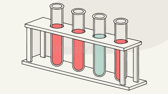Test Tubes in a Rack Science, Vector Design Generative AI Stock Vector ...