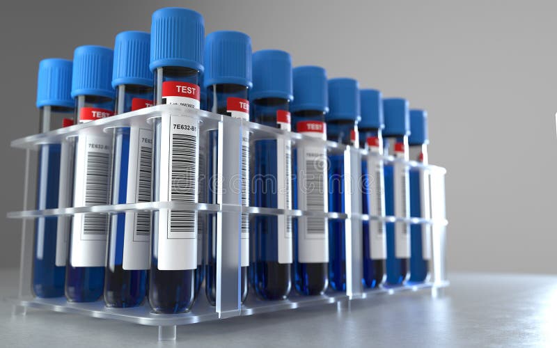 Test tubes in a rack stock illustration. Illustration of label - 143031055