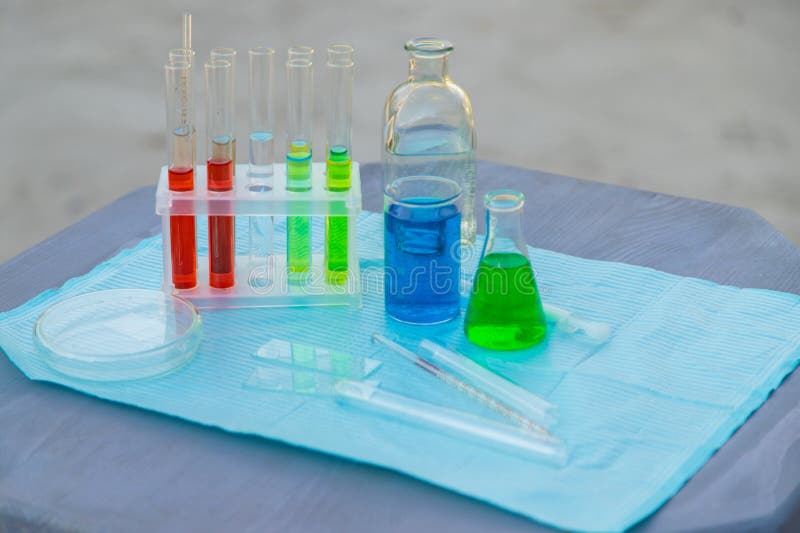 Test Tubes and Reagents To the Lab. Selective Focus Stock Image - Image ...