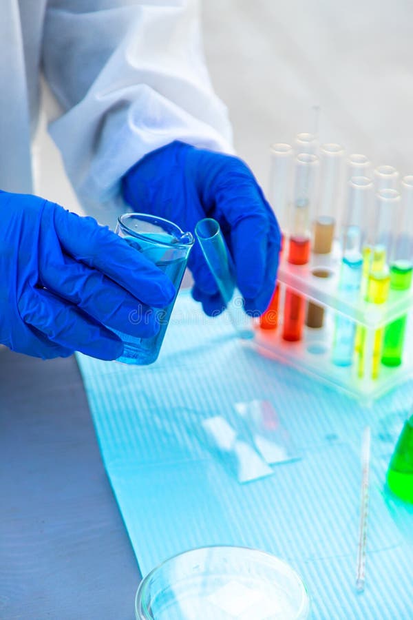 Test Tubes and Reagents To the Lab. Selective Focus Stock Image - Image ...
