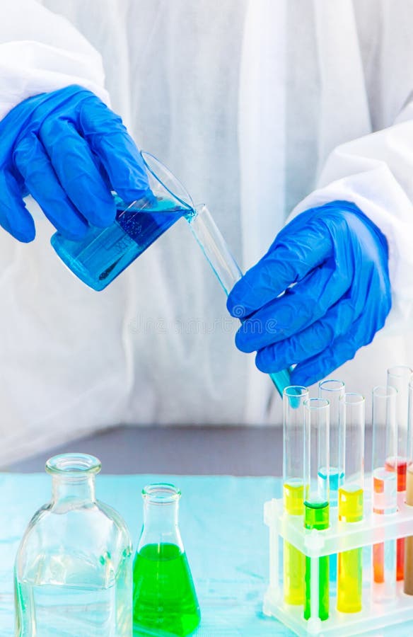 Test Tubes and Reagents To the Lab. Selective Focus Stock Image - Image ...