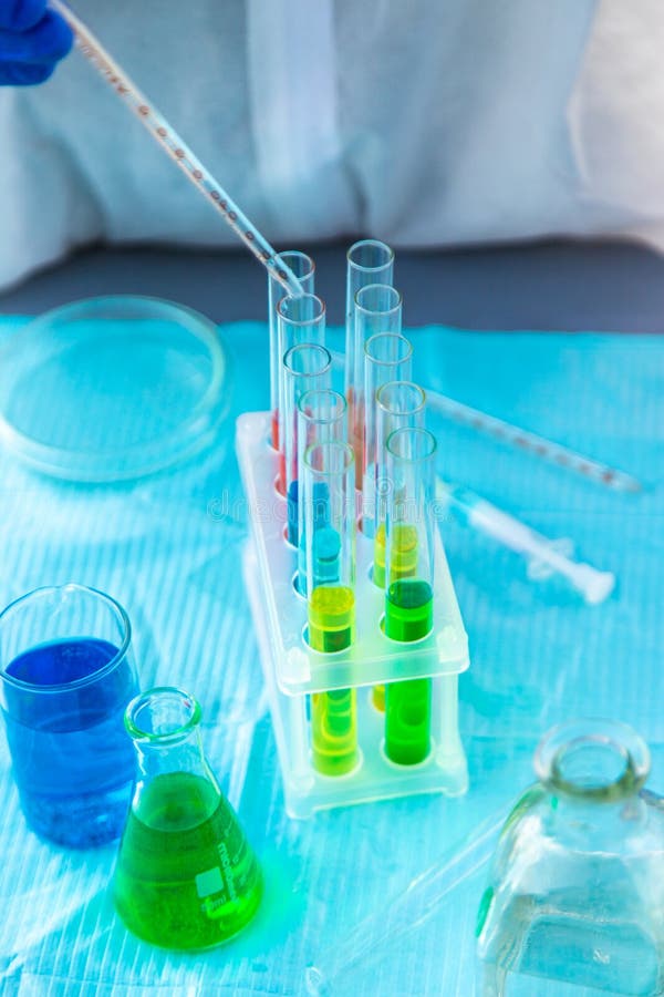 Test Tubes and Reagents To the Lab. Selective Focus Stock Photo - Image ...