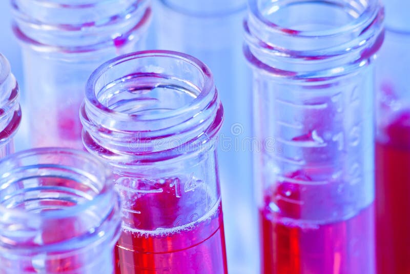 Test Tubes with Red Liquid in Laboratory Stock Image - Image of care ...