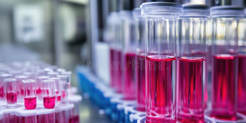 Test Tubes with Red Liquid, Laboratory Setting, Scientific Research ...