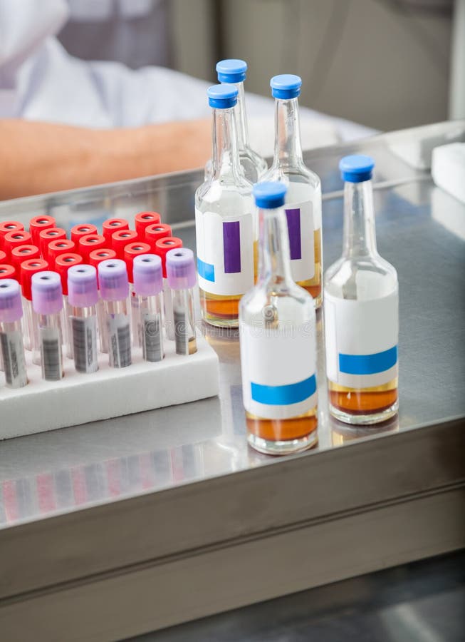 Scientific sample bottles stock photo. Image of adult - 27410690