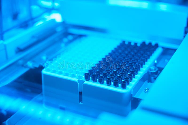 Test Tubes with Samples for Analysis in a Special Apparatus Stock Photo ...