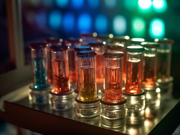 Test Tubes in the Science Lab. Development of New Chemicals Stock ...