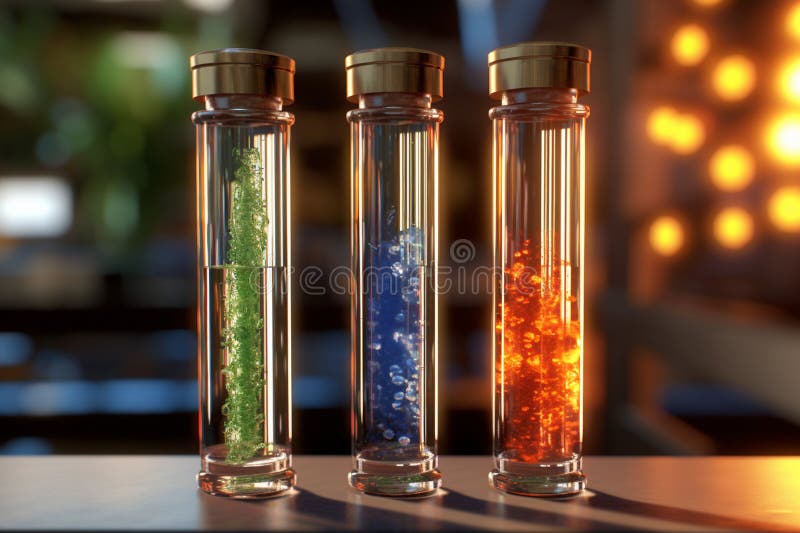 Test Tubes in a Science Lab with Generative AI Stock Illustration ...