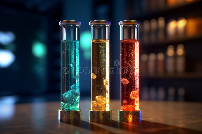 Test Tubes in a Science Lab with Generative AI Stock Illustration ...