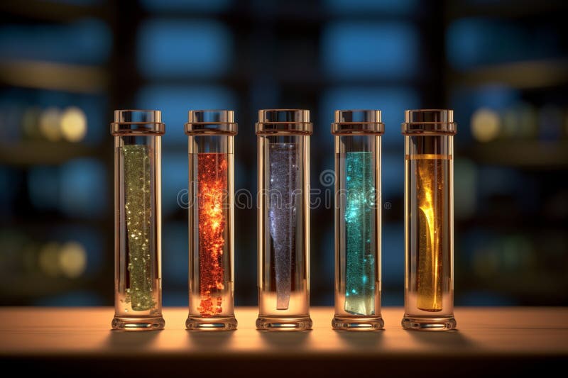 Test Tubes in a Science Lab with Generative AI Stock Illustration ...