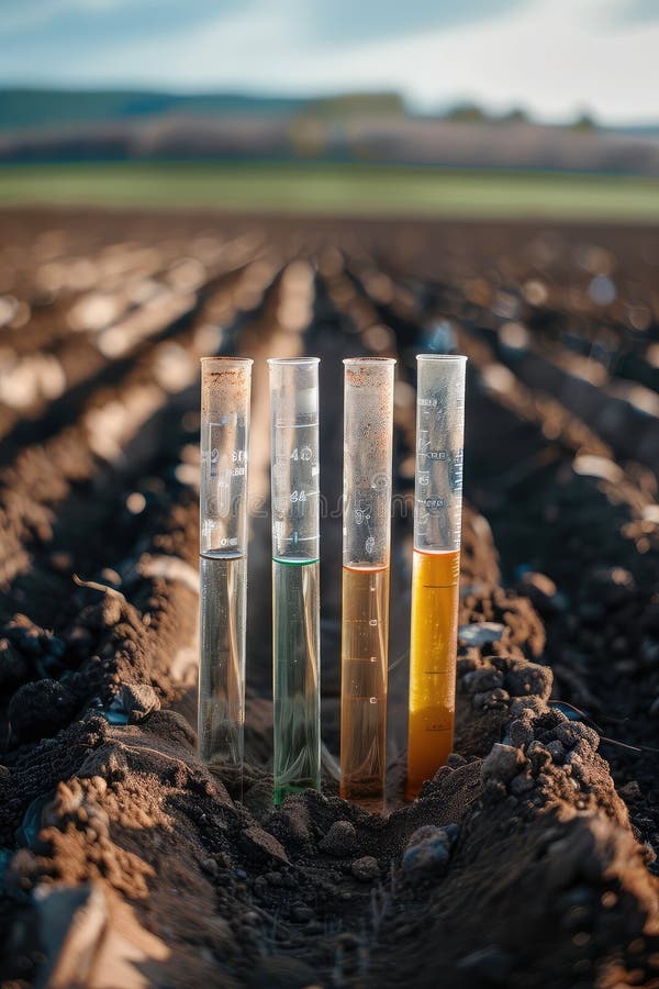 Test Tubes with Soil Samples in Nature. Selective Focus Stock Image ...