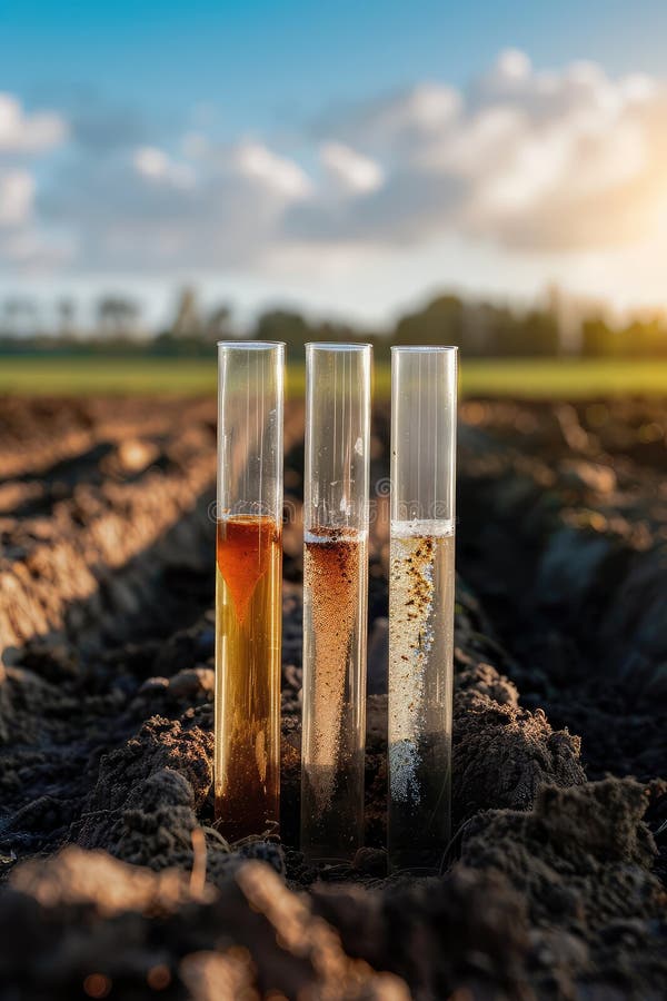 Test Tubes with Soil Samples in Nature. Selective Focus Stock Image ...