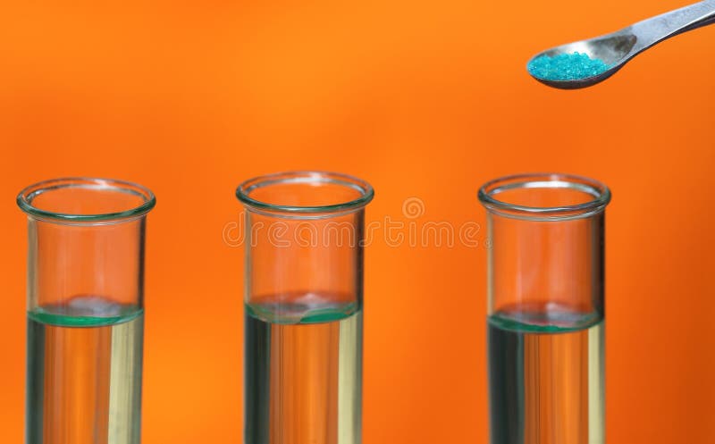Test Tubes with Spatula Containing Chemical Stock Image - Image of ...