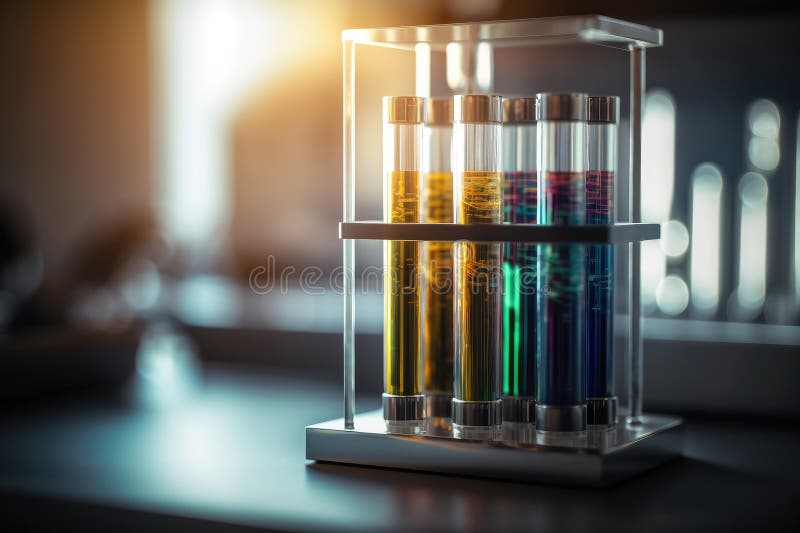Test Tubes are on a Table in the Laboratory Stock Illustration ...