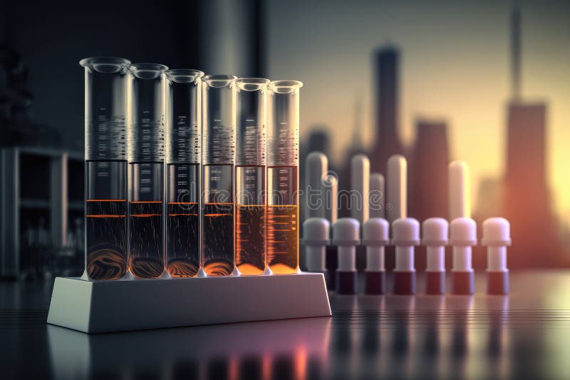 Test Tubes are on a Table in the Laboratory Stock Image - Image of drop ...