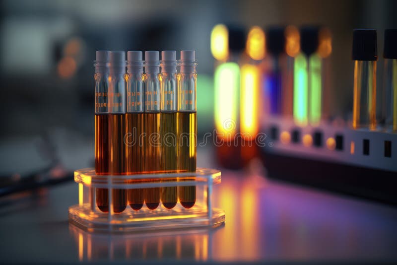 Test Tubes are on a Table in the Laboratory Stock Image - Image of ...