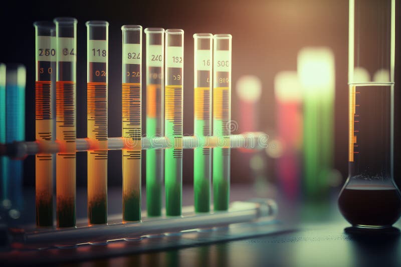 Test Tubes are on a Table in the Laboratory Stock Illustration ...