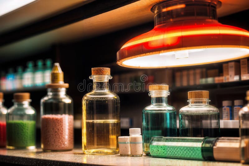 Test Tubes with Various Liquids in a Scientific Laboratory Stock ...