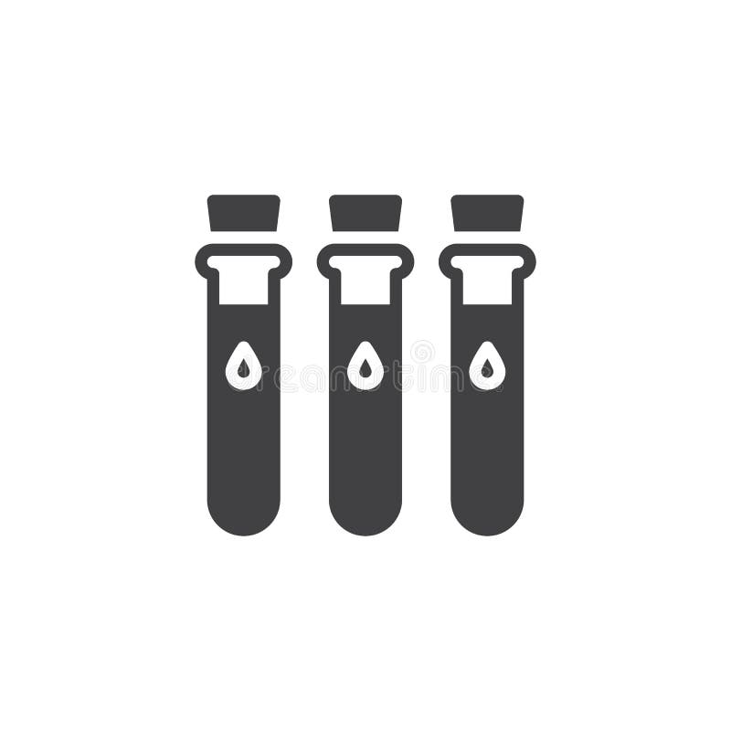 Test Tubes Icon Vector, Solid Logo, Pictogram Isolated on White, Pixel ...