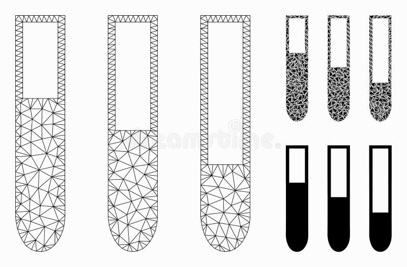 Test-Tubes Vector Mesh Carcass Model and Triangle Mosaic Icon Stock ...
