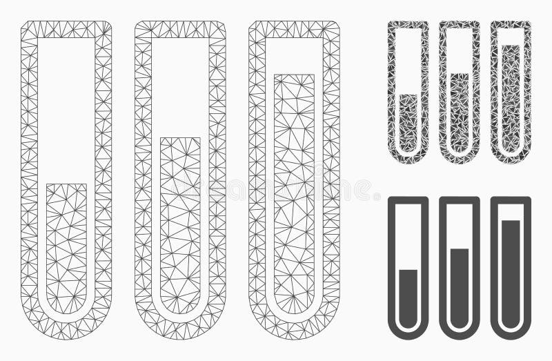 Test Tubes Vector Mesh Carcass Model and Triangle Mosaic Icon Stock ...