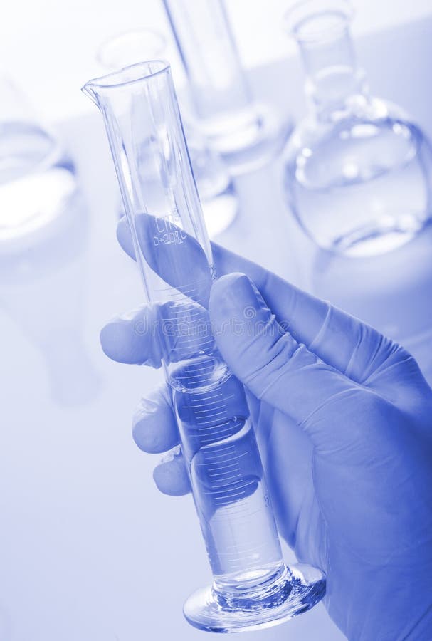 Test-tubes on a White and Blue Background. Stock Photo - Image of ...