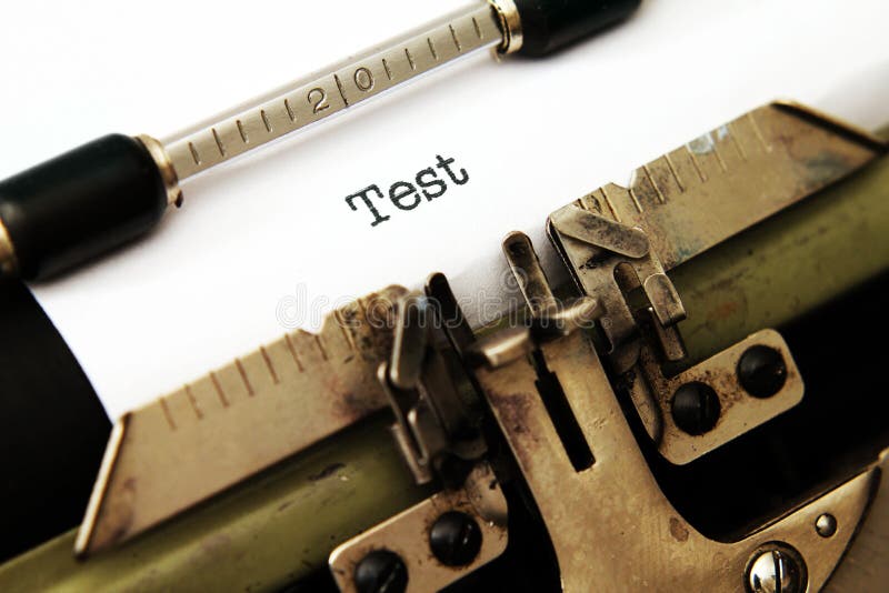 Test on typewriter stock image. Image of closeup, letters - 175660701